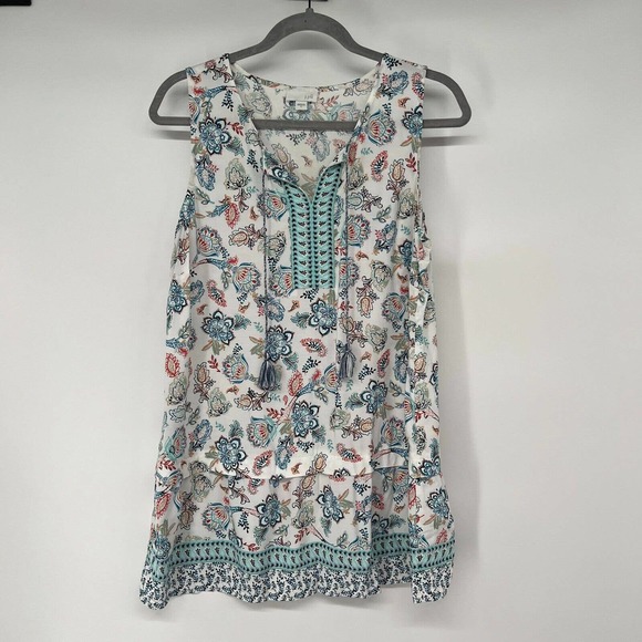 J. Jill | Tops | J Jill Tops Womens Sz S White Blue Paisley Floral ...